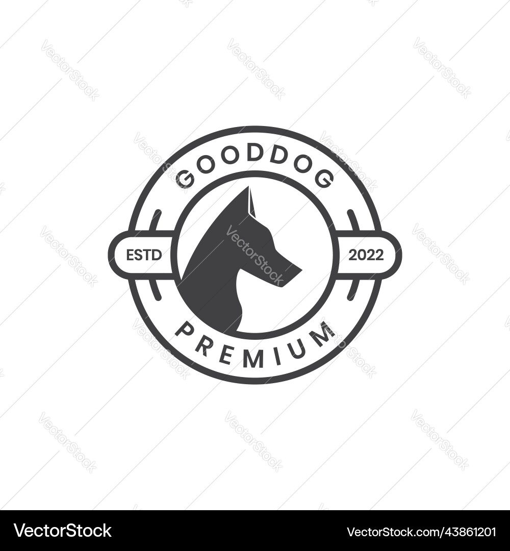 Badge with k9 dog logo design Royalty Free Vector Image