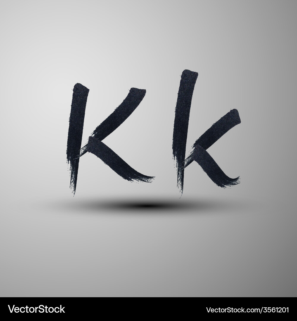Calligraphic hand-drawn marker or ink letter k Vector Image