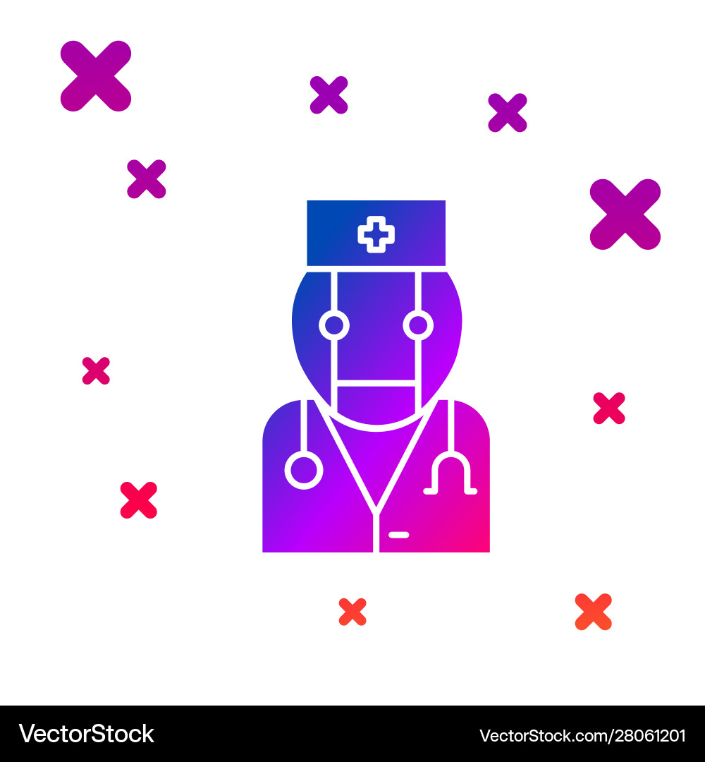 Color robot doctor icon isolated on white Vector Image