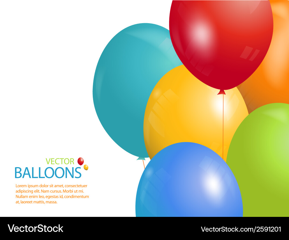 Colourful balloon background landscape Royalty Free Vector