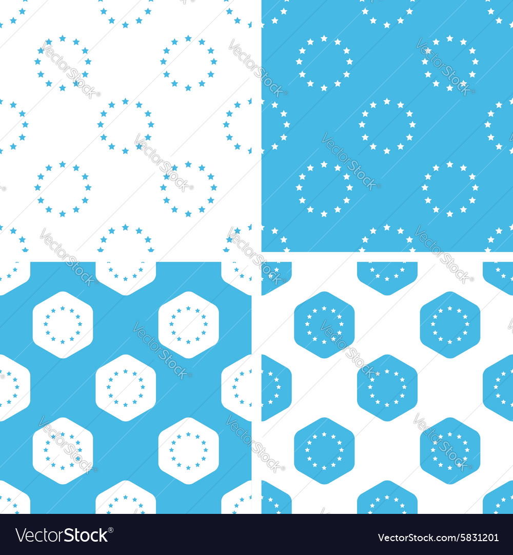 Eu emblem patterns set Royalty Free Vector Image