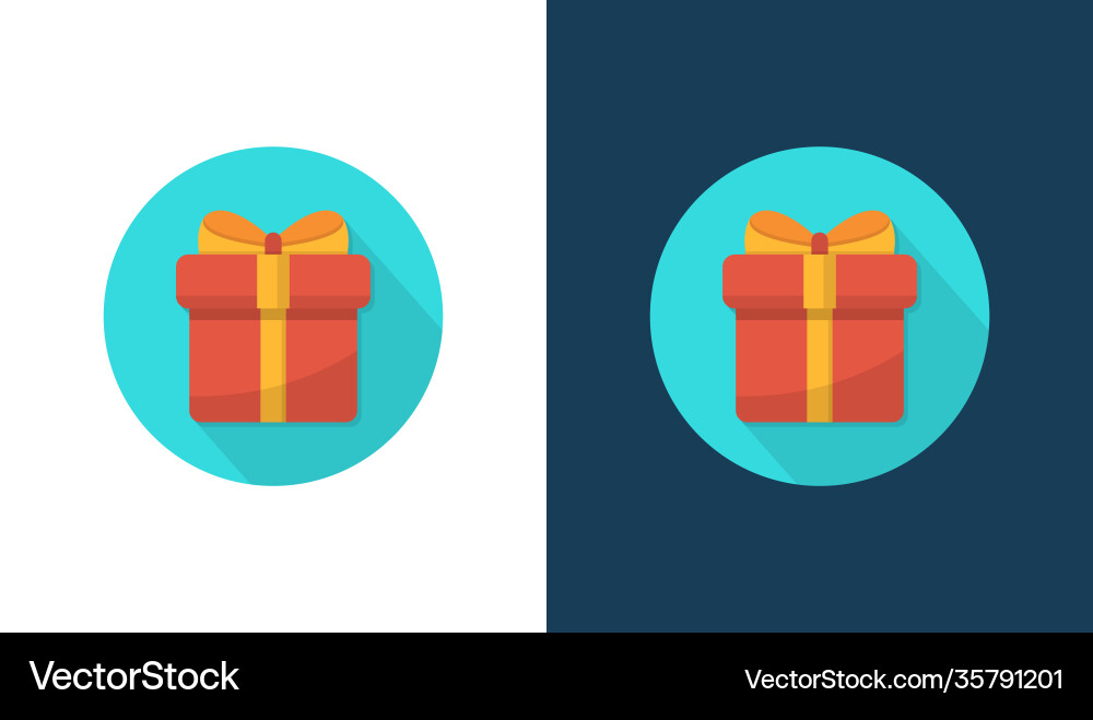 Gift flat icon template online shop icon concepts Vector Image