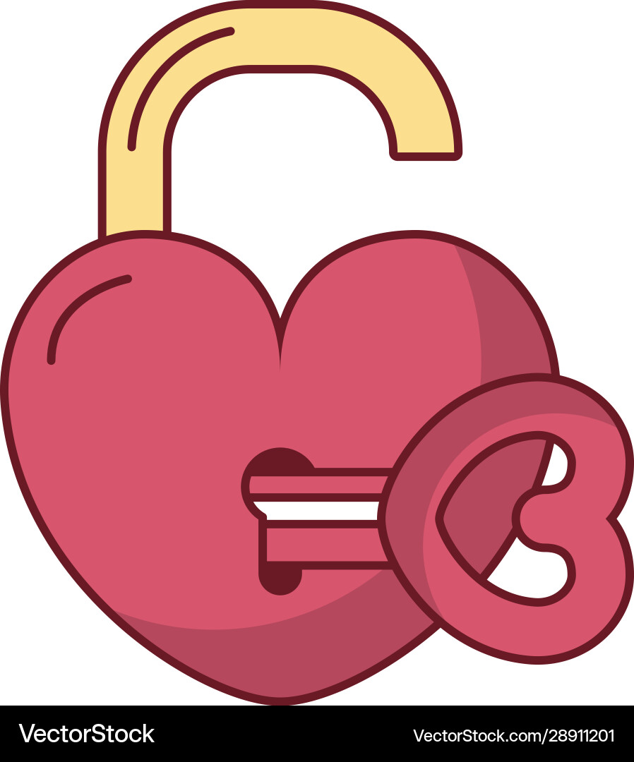Happy valentines day heart padlock Royalty Free Vector Image