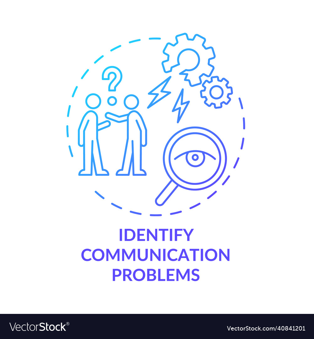 Identify communication problems blue gradient Vector Image
