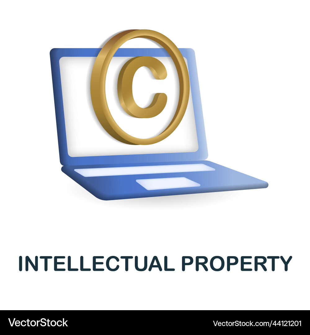 Intellectual property icon 3d from crowdfunding Vector Image
