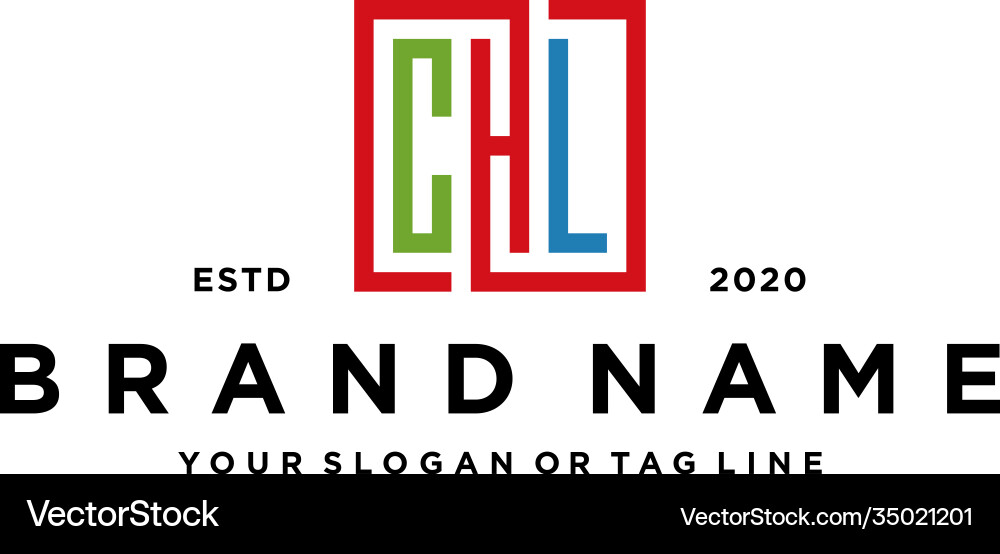 Letter chl square colorful logo design Royalty Free Vector