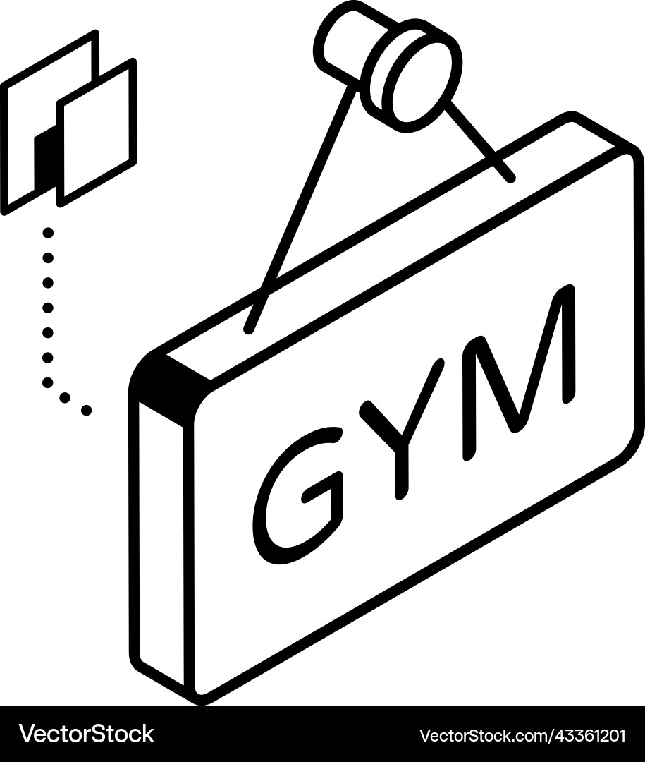 Linear isometric icon of gym board Royalty Free Vector Image