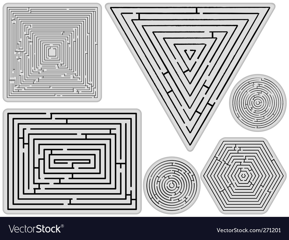 Mazes collection Royalty Free Vector Image - VectorStock