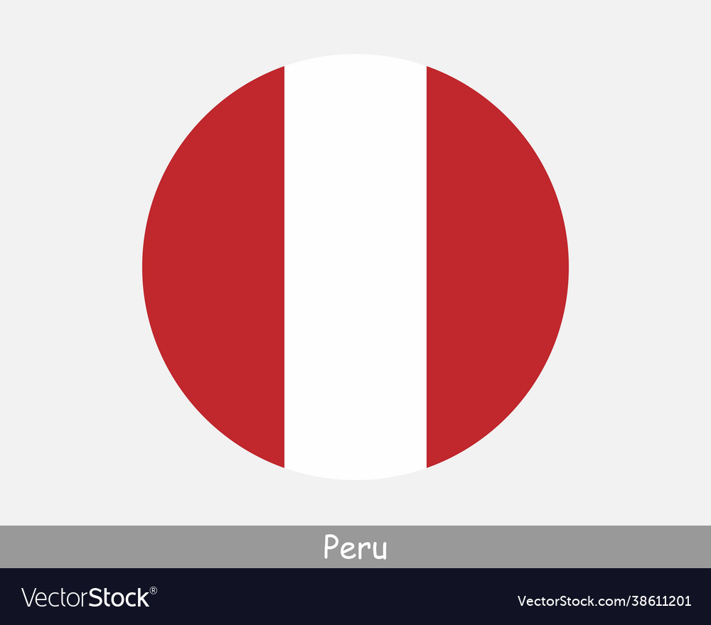 Peru round circle flag Royalty Free Vector Image