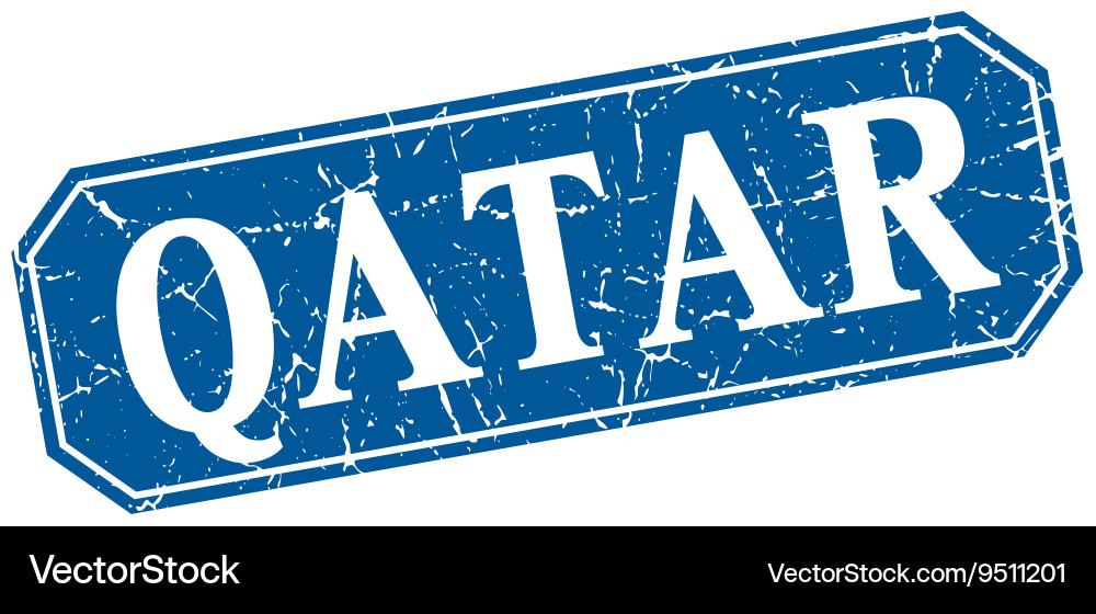 Qatar blue square grunge retro style sign Vector Image