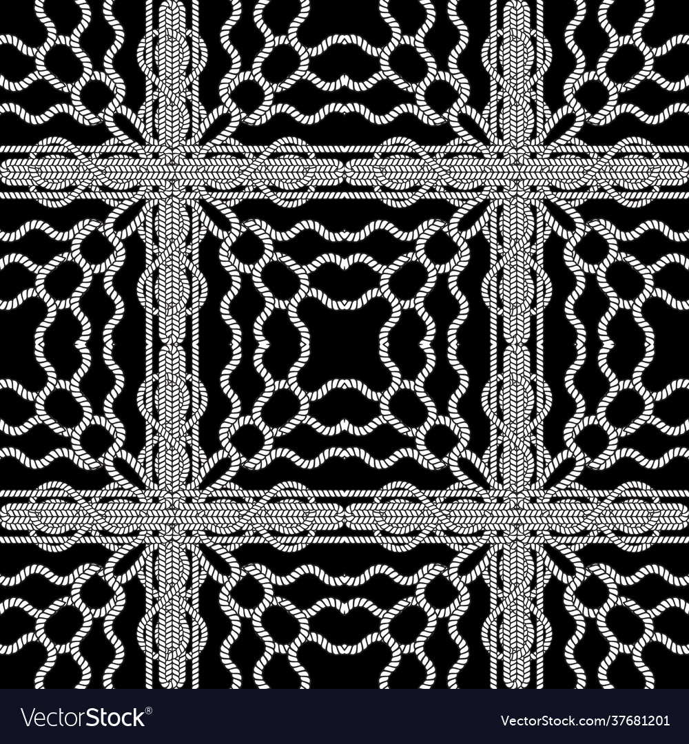 Ropes and strings seamless pattern black Vector Image