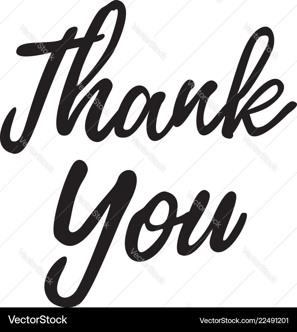 Thank you text sign isolated on white background Vector Image