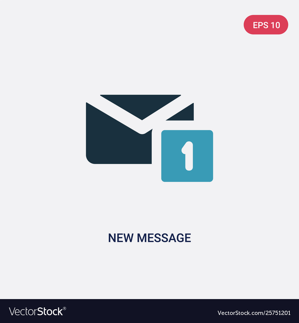Two color new message icon from user interface Vector Image