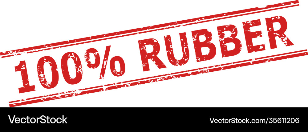 100 percent rubber stamp seal with grunge surface Vector Image
