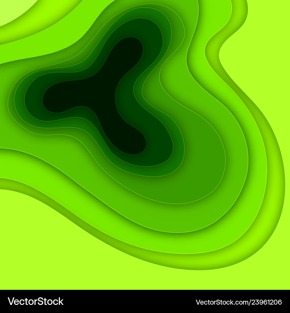 Abstract background with green paper cut shapes Vector Image