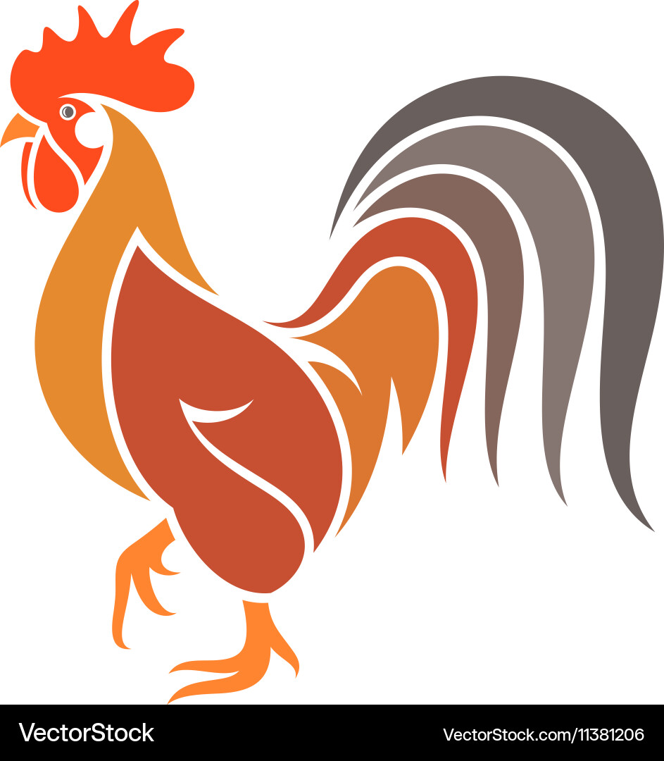 Abstract rooster colorful bird on white Royalty Free Vector