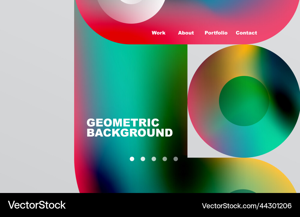 Circles and round shapes landing page abstract Vector Image