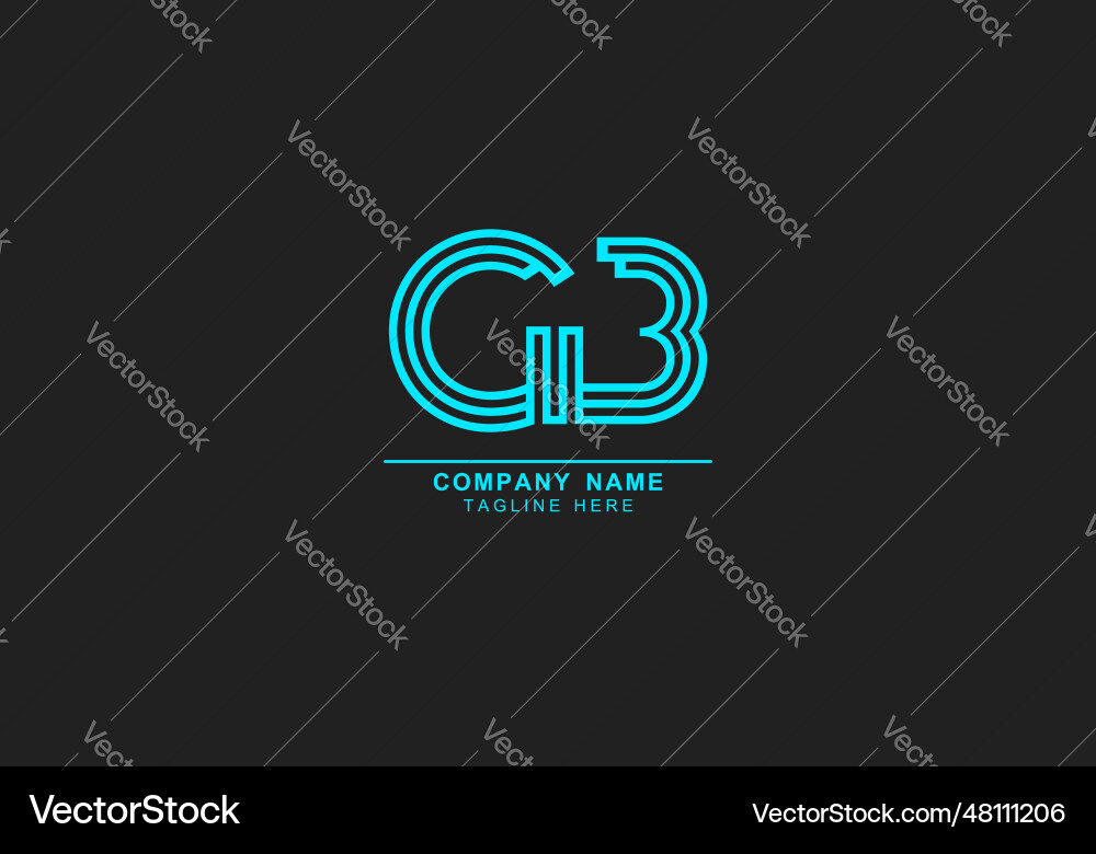Gb or bg minimal abstract and creative in line Vector Image