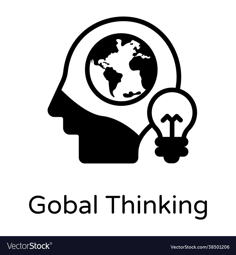Global thinking Royalty Free Vector Image - VectorStock
