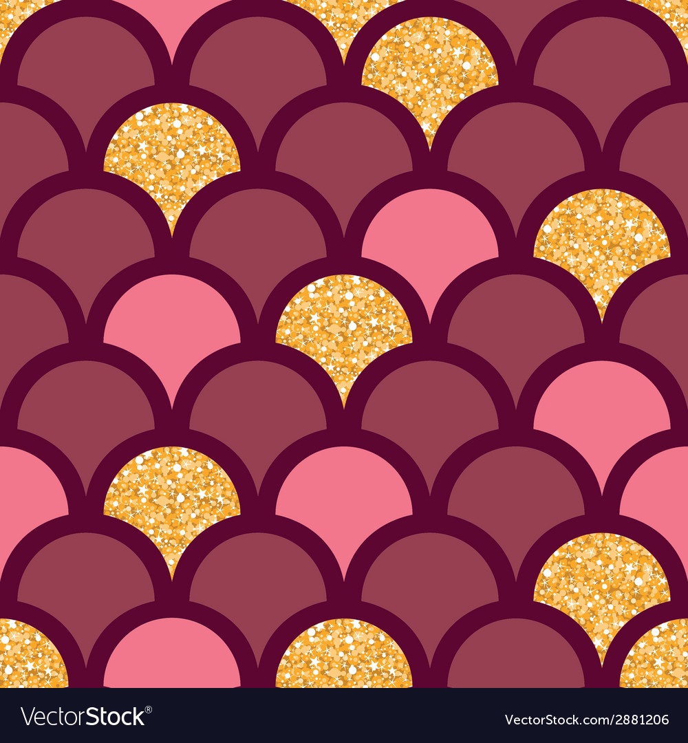 Gold glitter fish scale seamless pattern Vector Image Gold glitter fish scale seamless pattern Vector Image