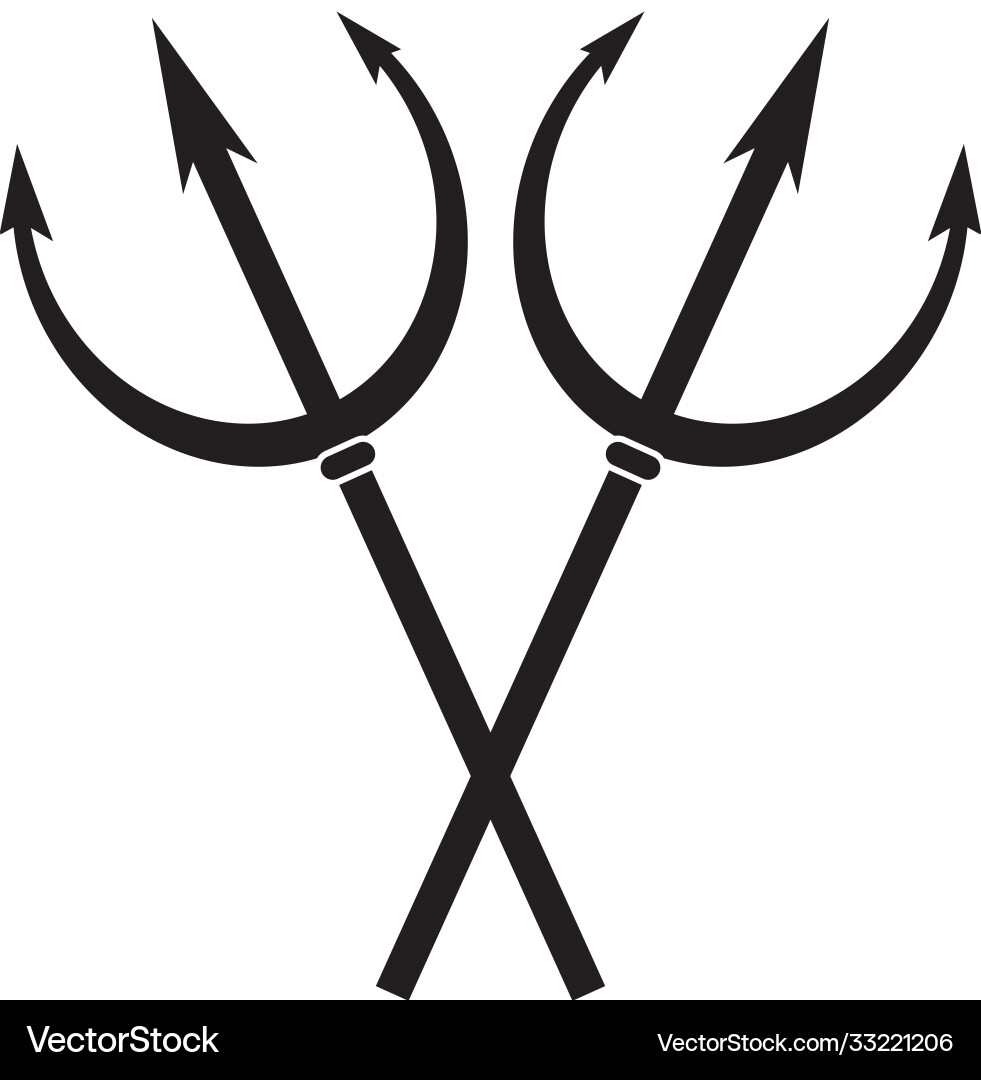 Happy halloween devil fork trick or treat party Vector Image