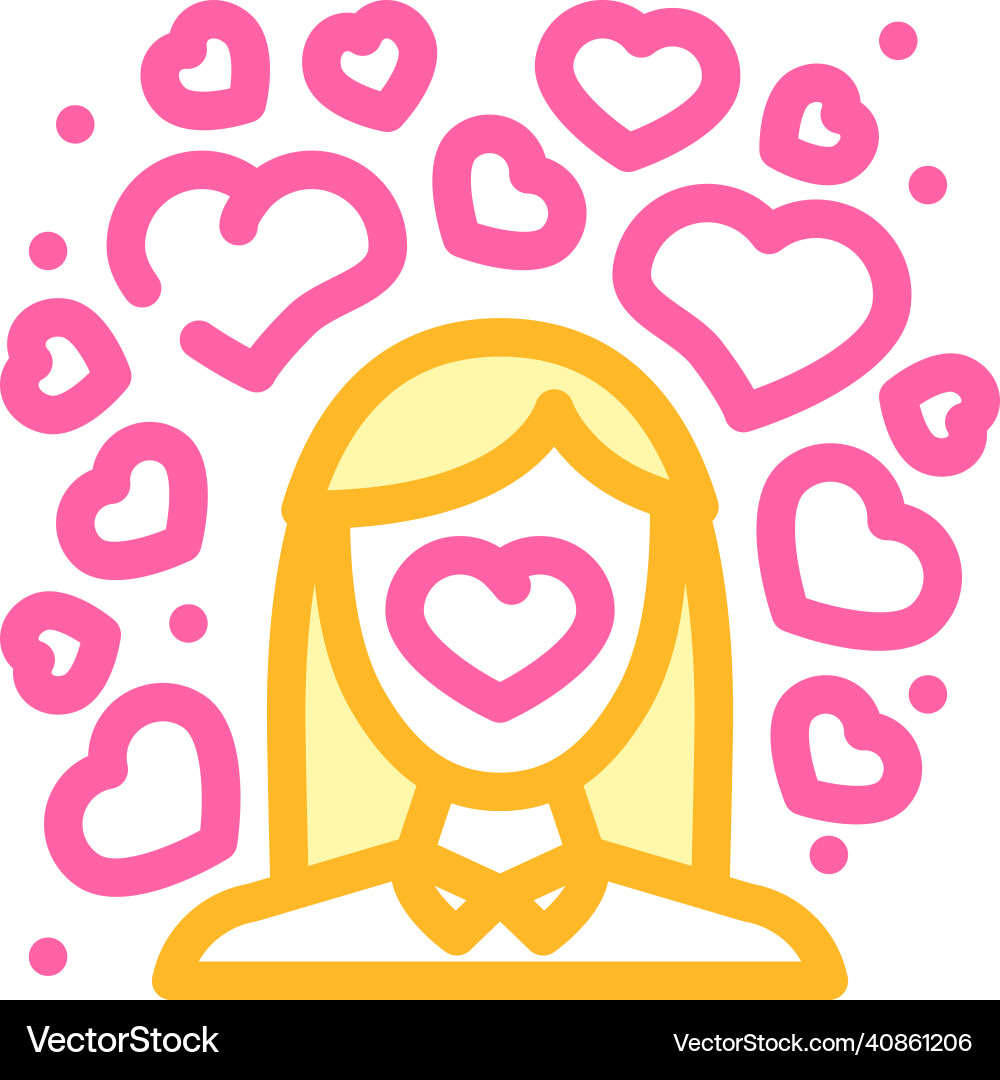 Loving-kindness meditation color icon Royalty Free Vector