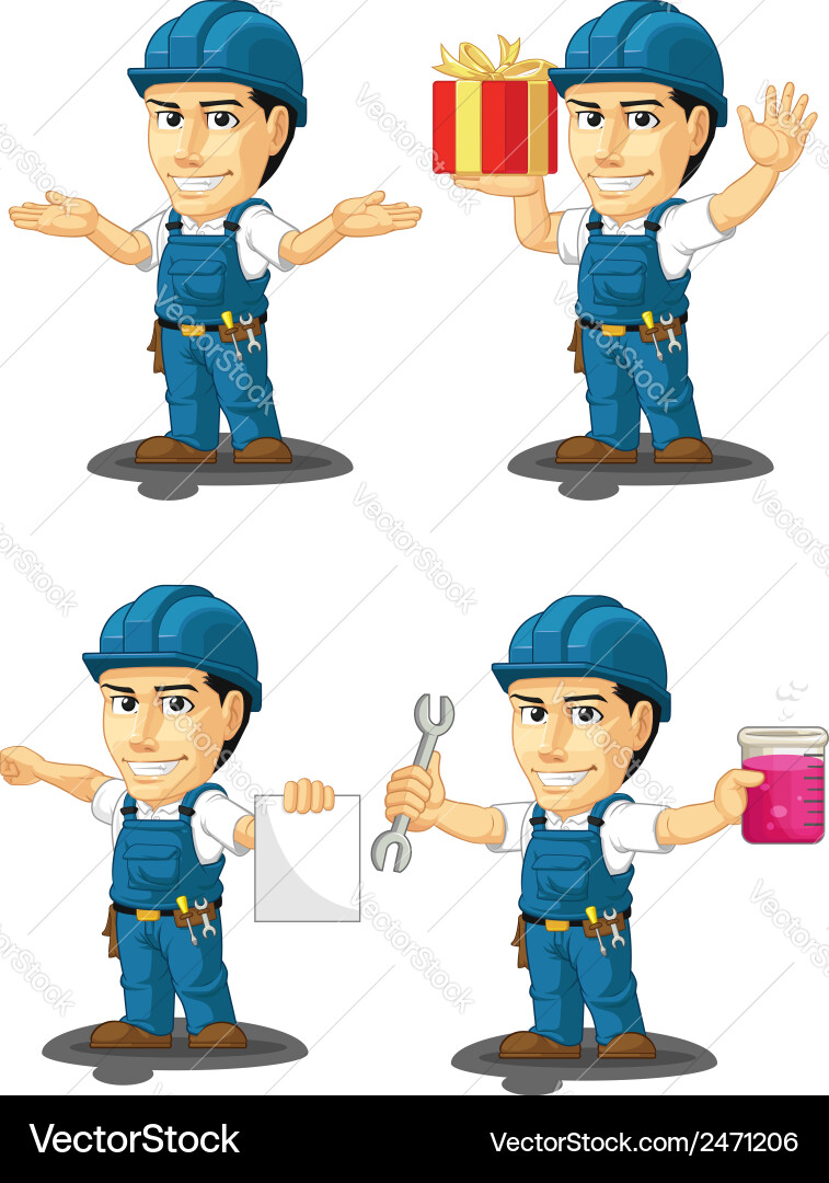 Technician or repairman mascot 11 Royalty Free Vector Image