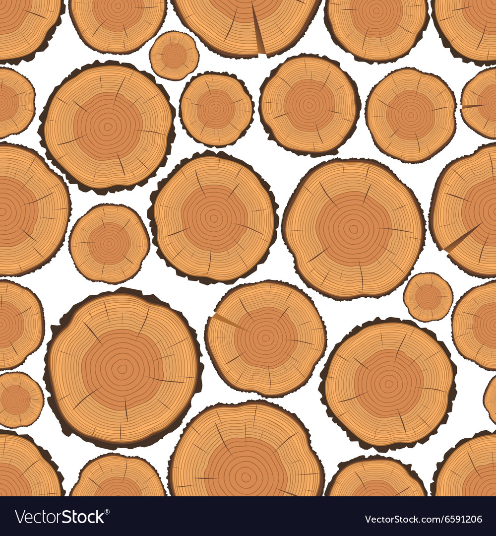 Tree rings seamless pattern Royalty Free Vector Image