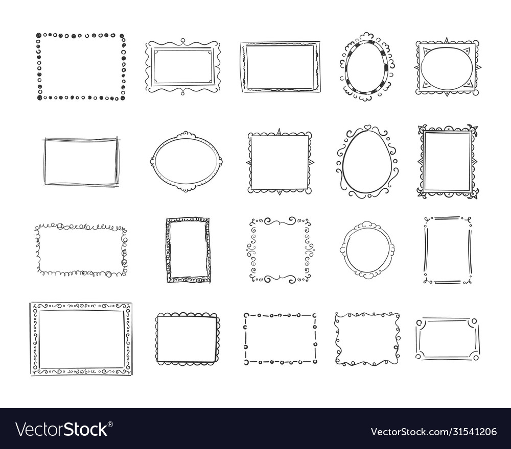 Vintage frames doodle Royalty Free Vector Image