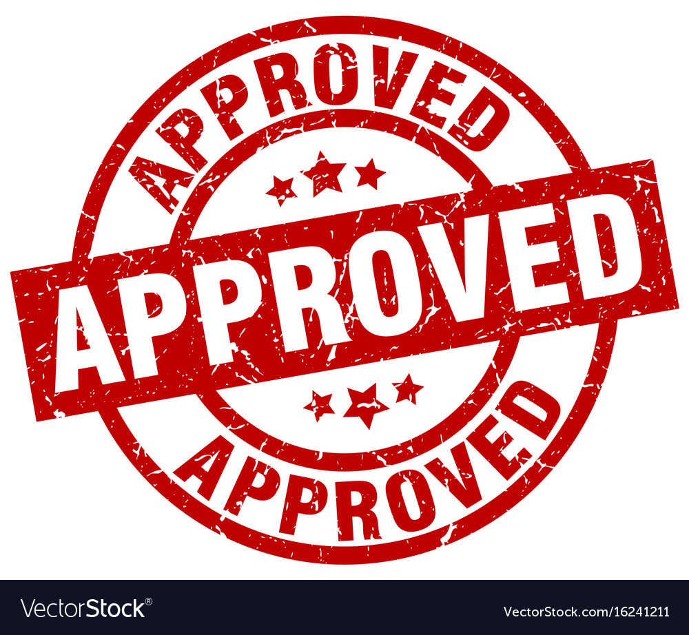 Approved Round Red Grunge Stamp Royalty Free Vector Image