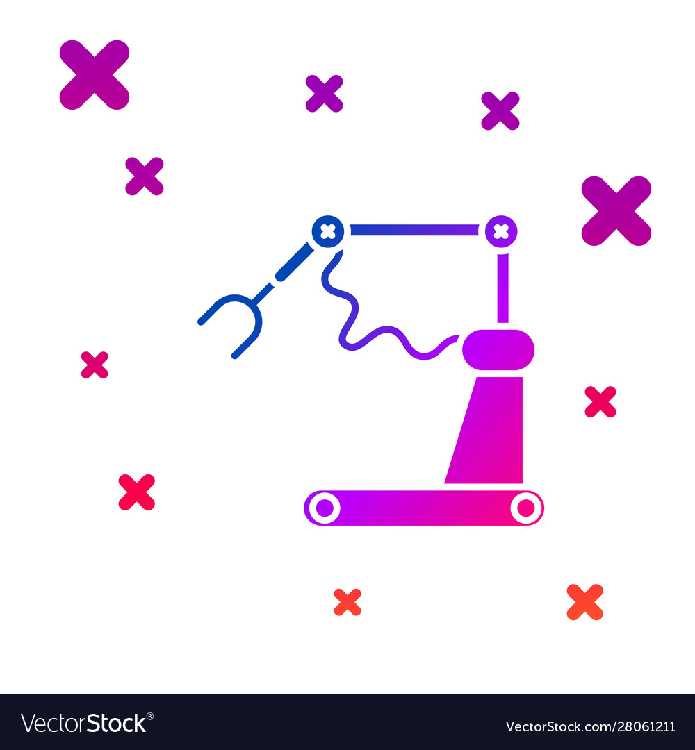 Color industrial machine robotic robot arm hand Vector Image