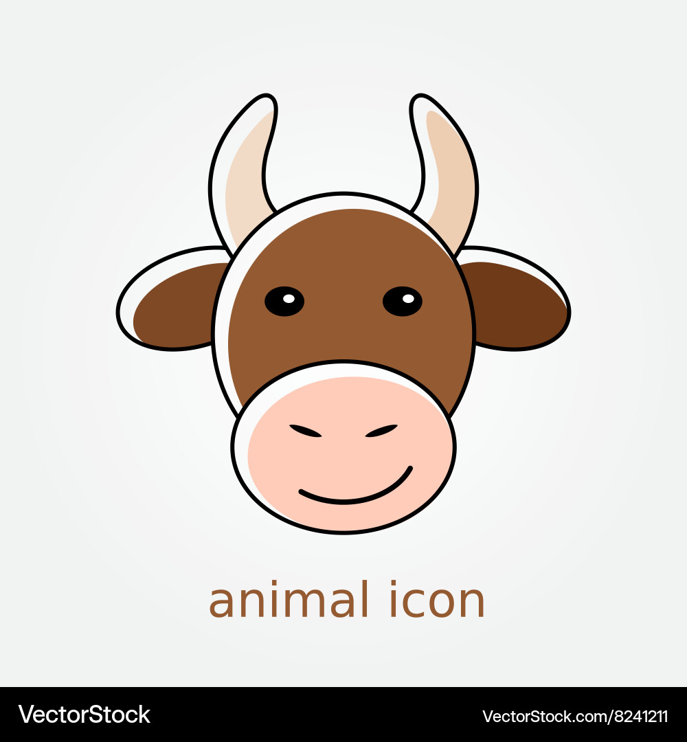 Cow icon farm animal Royalty Free Vector Image