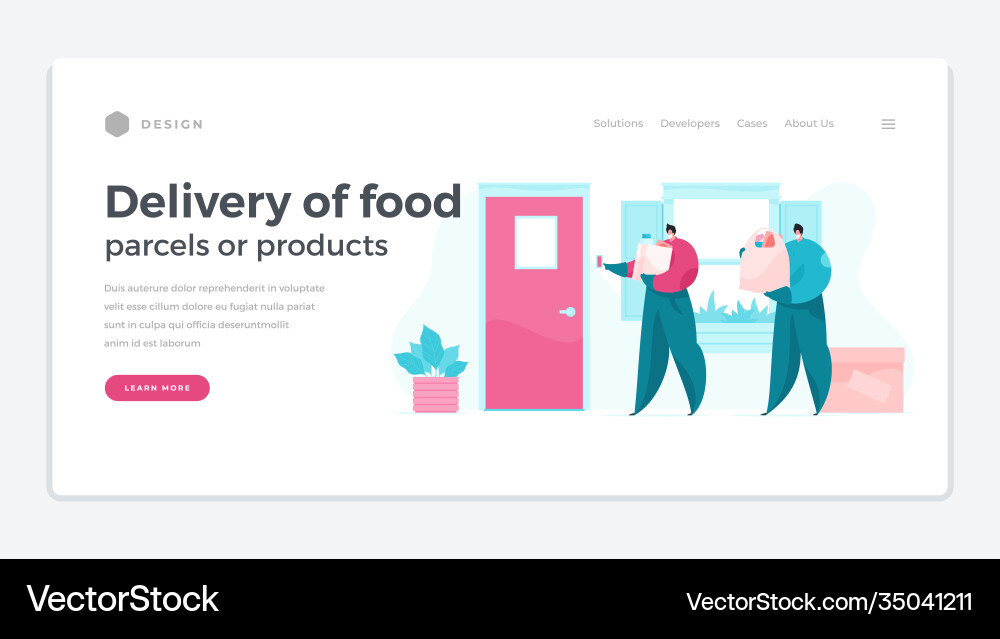 Design website offering service food Royalty Free Vector