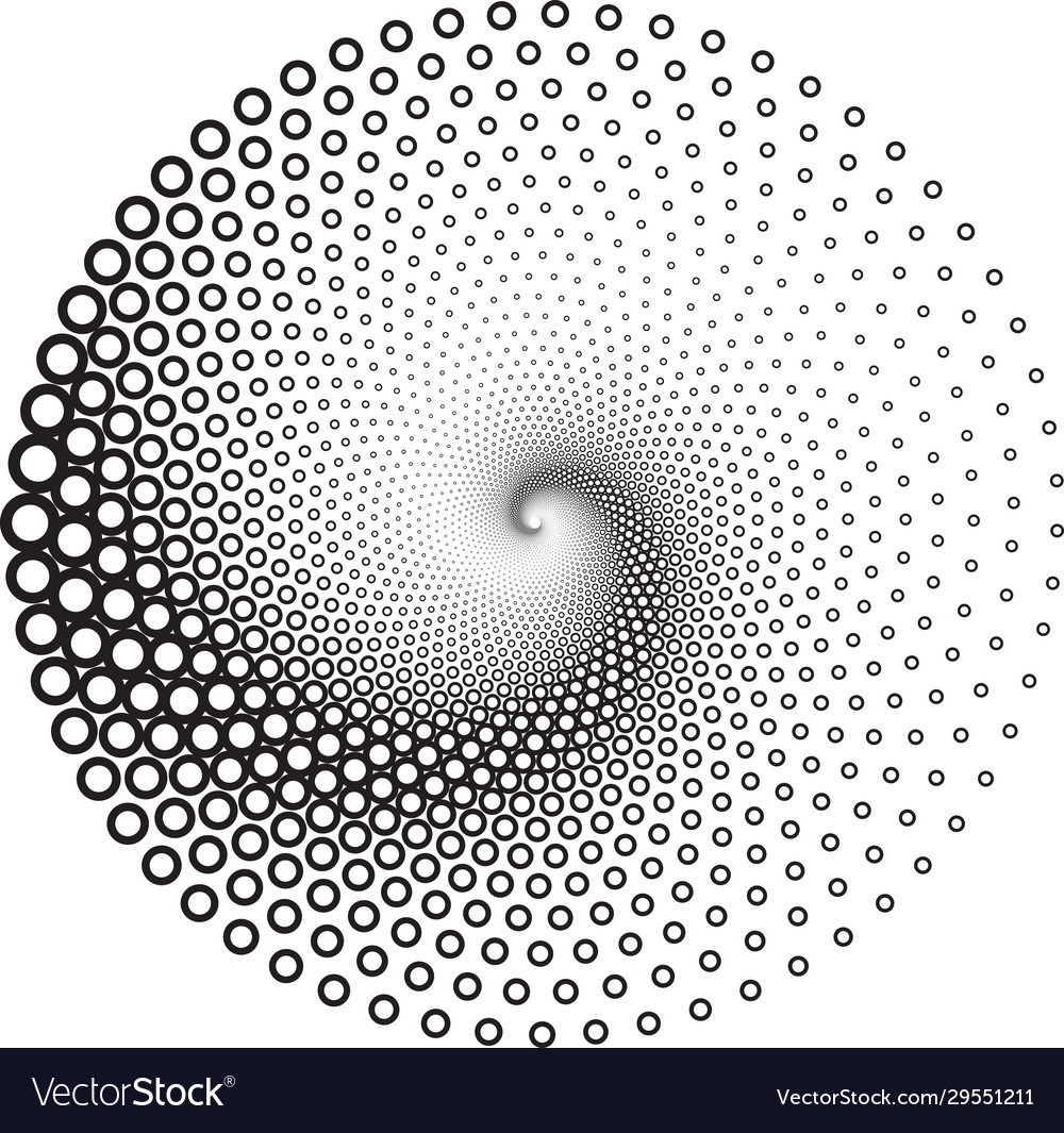 Dotted halftone spiral pattern or texture Vector Image