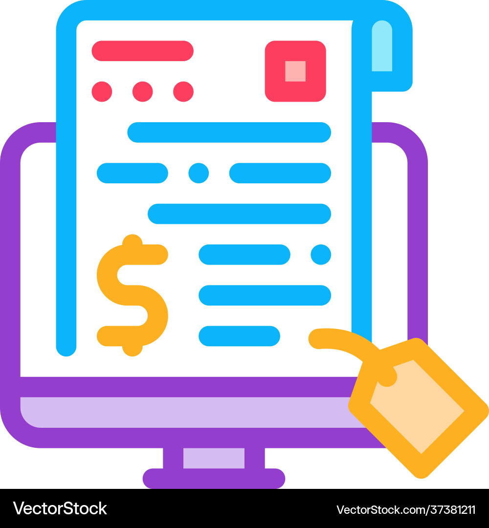 Electronic license buying color icon Royalty Free Vector