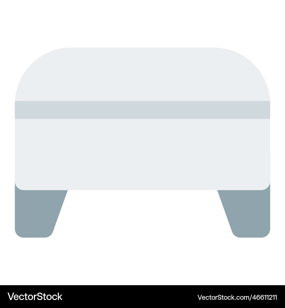 Footstool with wooden feet for stability Vector Image