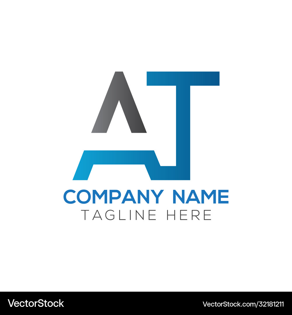 Initial at letter logo design modern business Vector Image