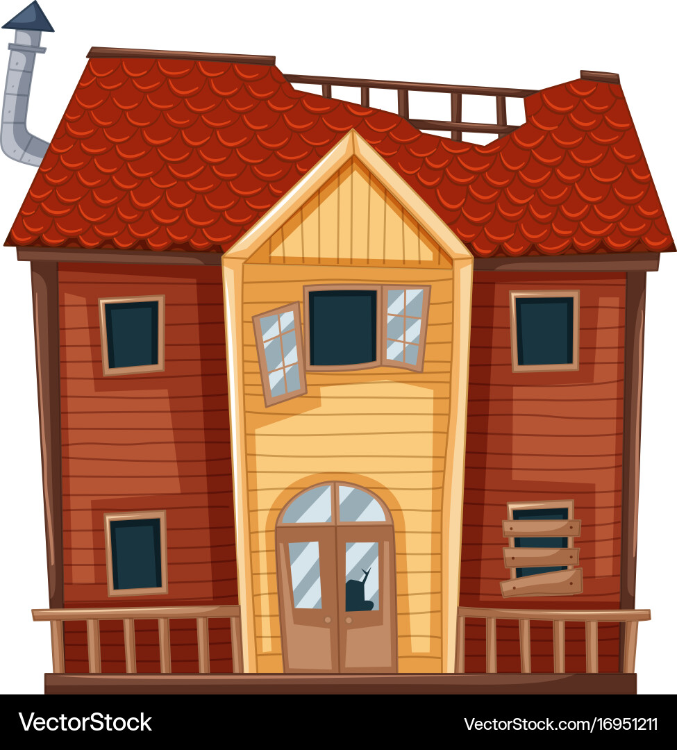 Old house in red color Royalty Free Vector Image