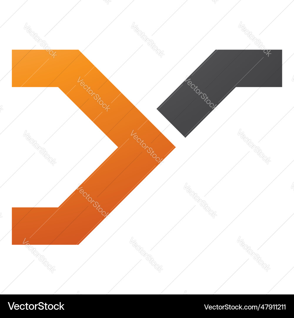 Orange and black rail switch shaped letter y icon Vector Image