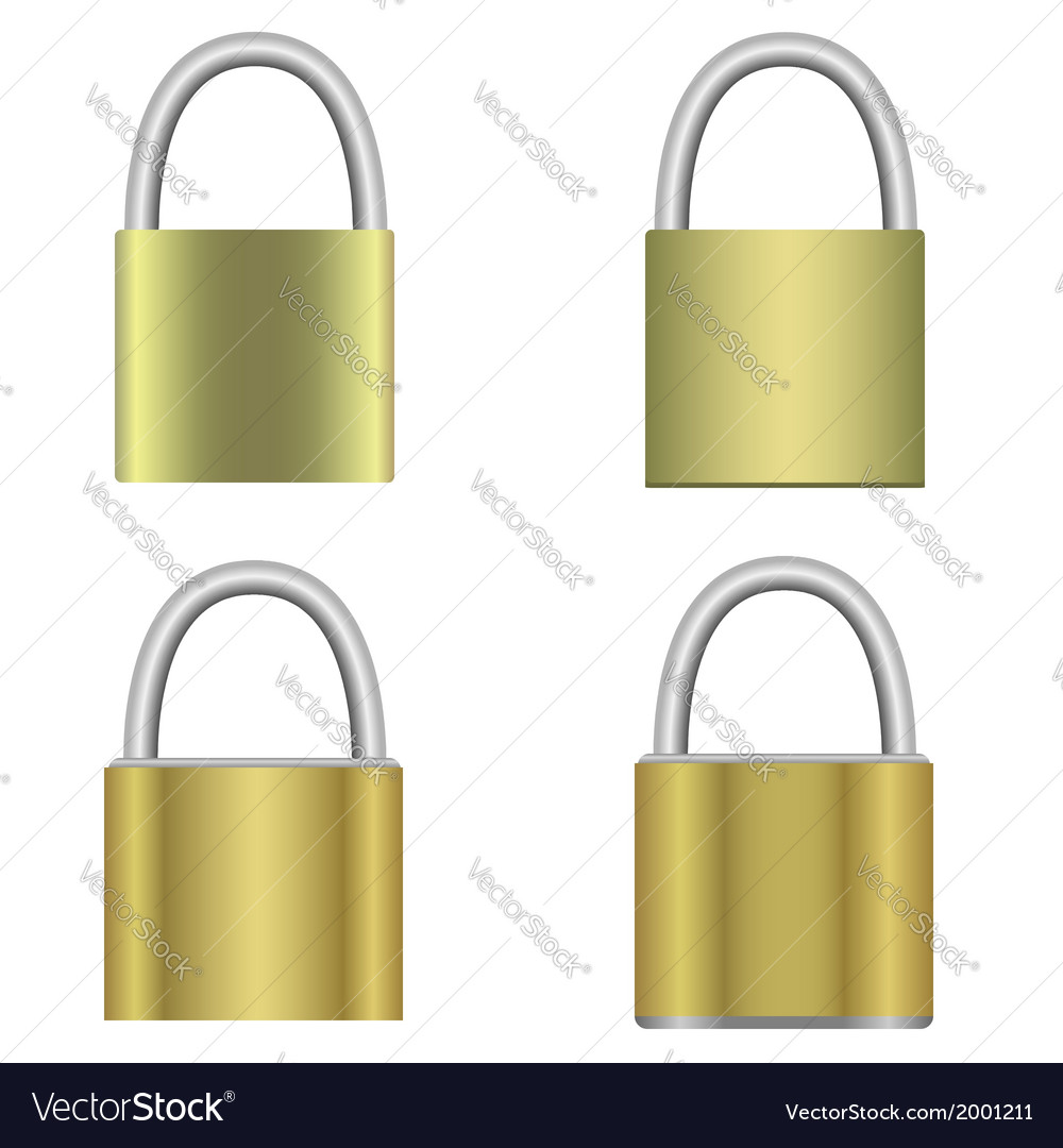 Padlock set Royalty Free Vector Image - VectorStock