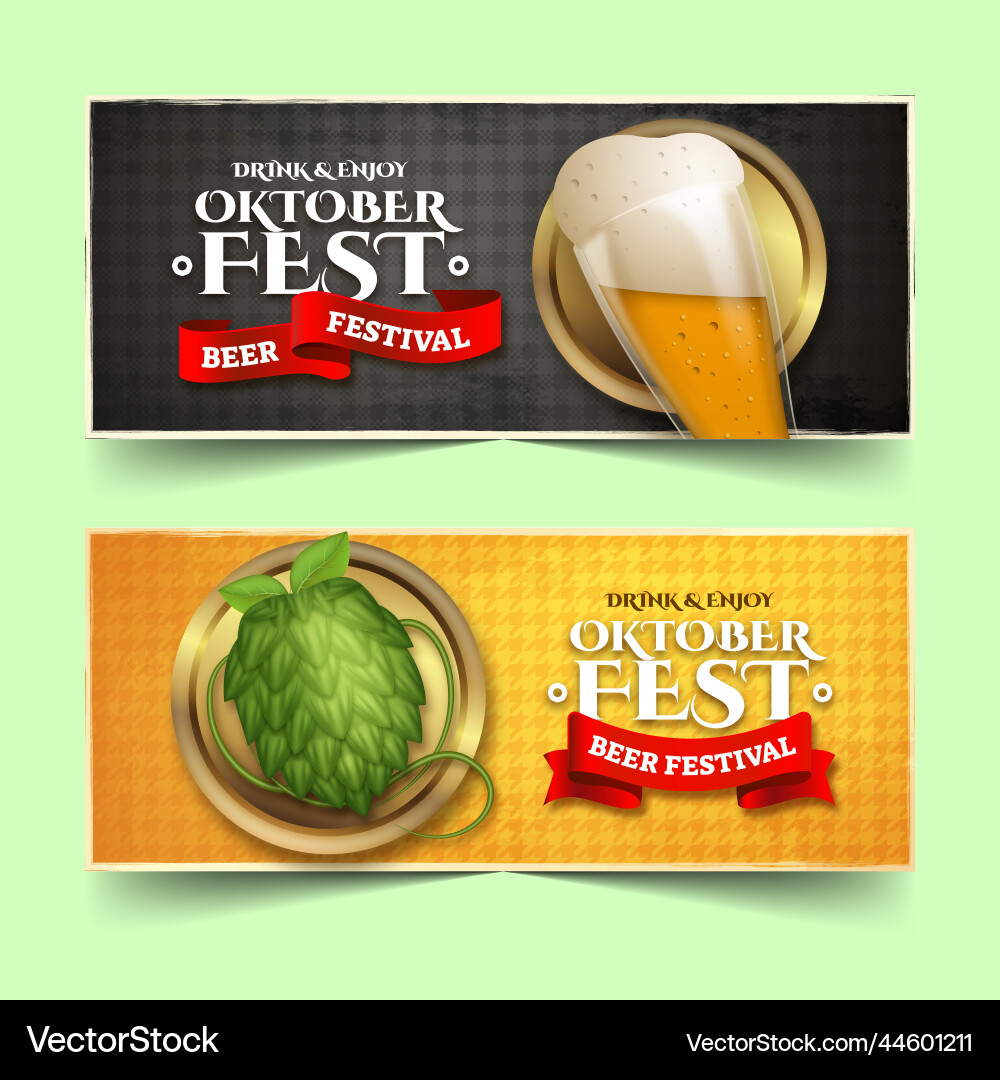 Realistic oktoberfest banners set design Vector Image