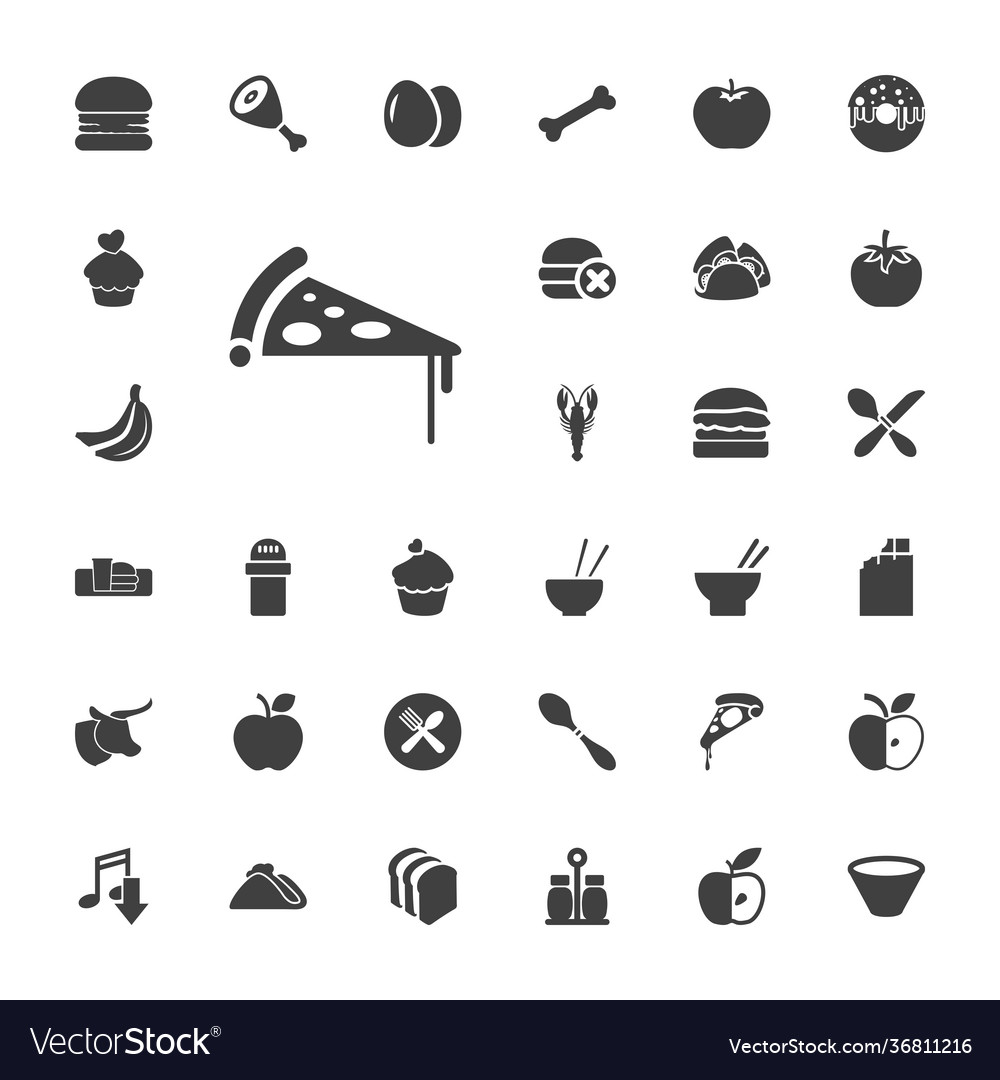 33 eat icons Royalty Free Vector Image - VectorStock