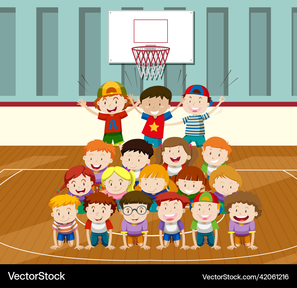 Big group of children Royalty Free Vector Image