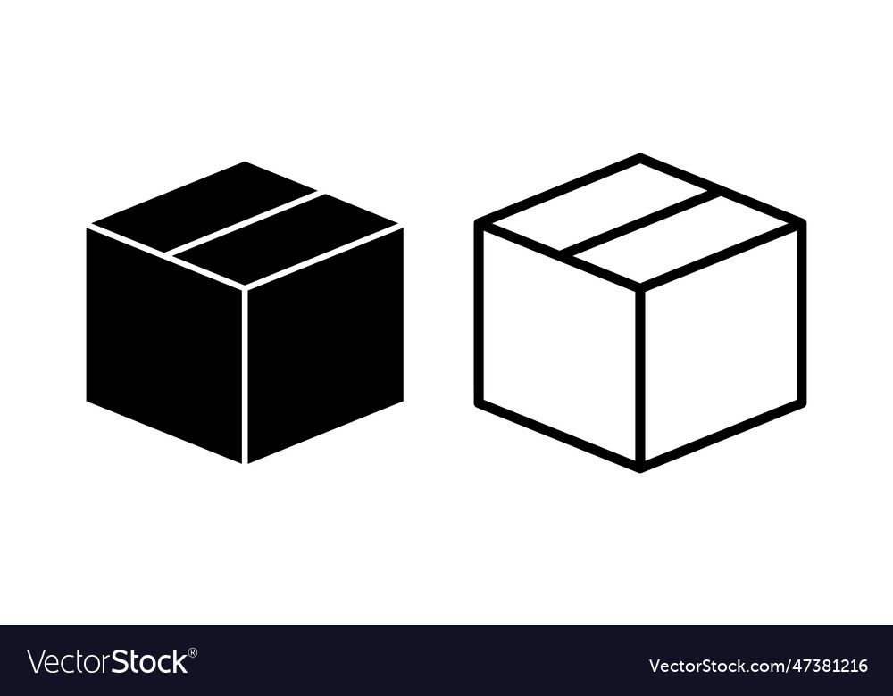 Box icon set box icon package parcel Royalty Free Vector