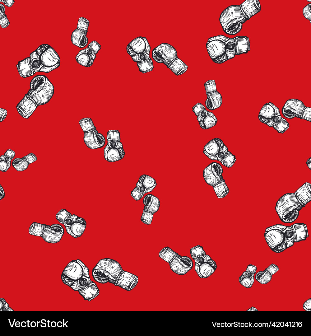 Boxing gloves seamless pattern vintage sport Vector Image