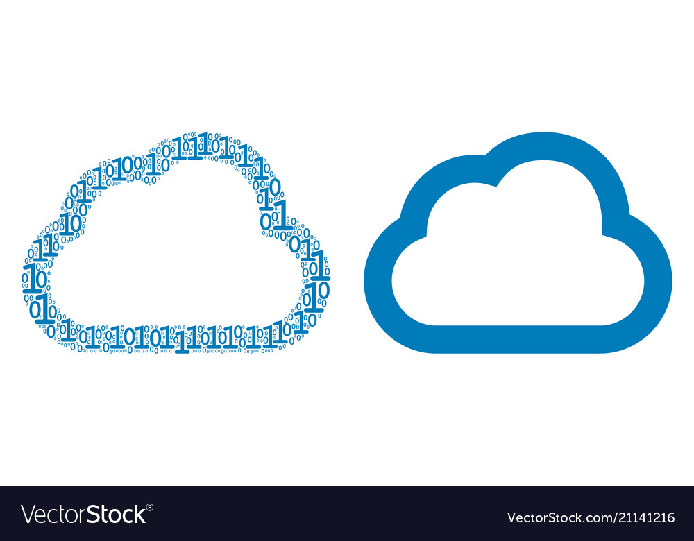 Cloud composition of binary digits Royalty Free Vector Image