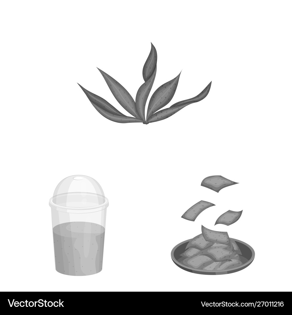 Design plant and weed sign set Royalty Free Vector Image