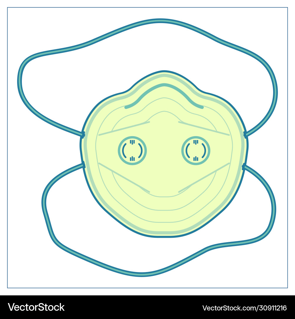 Flat with a medical professional mask Royalty Free Vector