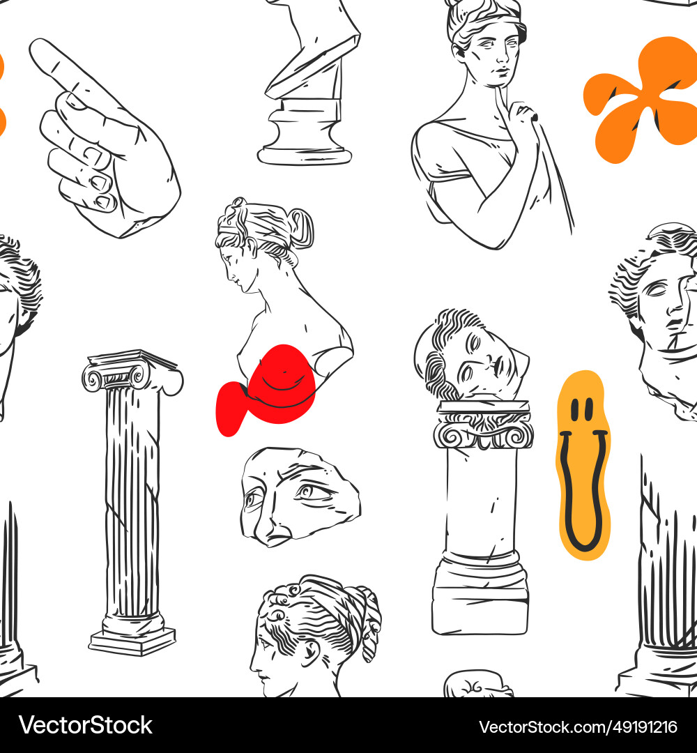 Hand drawn abstract graphic greek ancient Vector Image