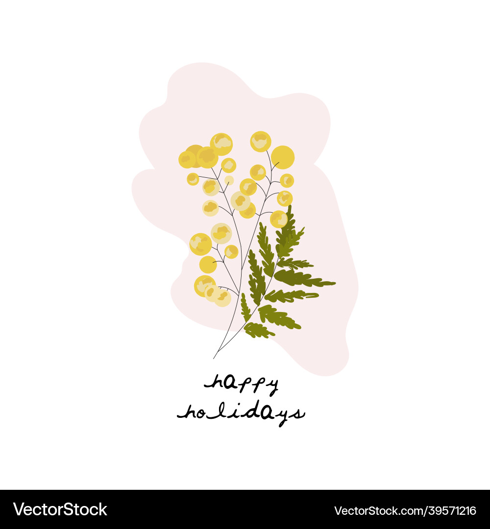 Happy holidays spring greeting card with delicate Vector Image